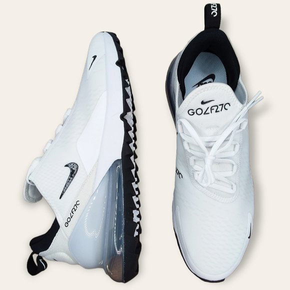 Nike | Shoes | Nike Air Max 27 Gs Golf Shoes Size 1 White Black Pure ...